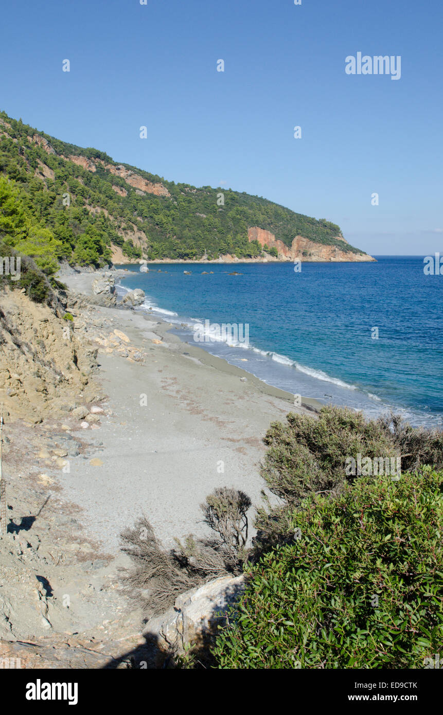 Velanio beach near Staphylos or Stafilos, Skopelos. Greek island ...