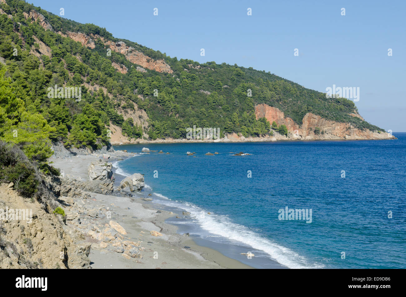 Velanio beach near Staphylos or Stafilos, Skopelos. Greek island ...