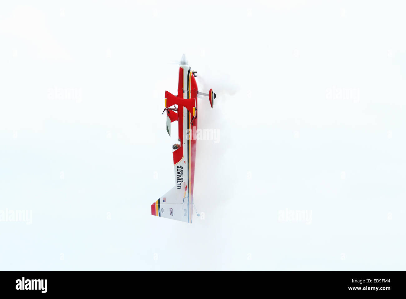 Hanging on the propeller. Ultimate 10-300 model radio control airplane ...