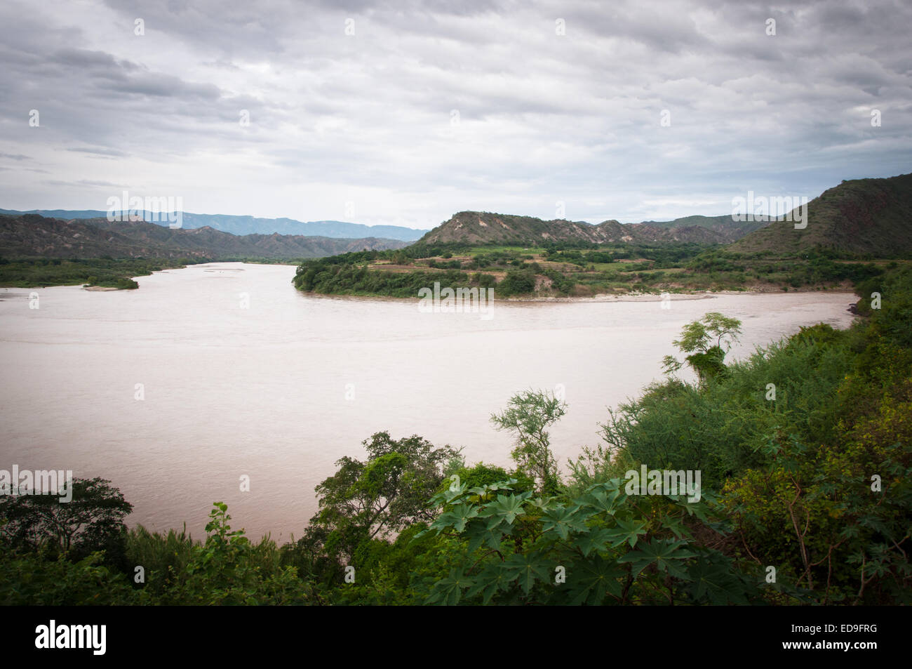 Meeting of the Rio Utcubamba and Rio Maranon at the Pongo de Rentema in ...