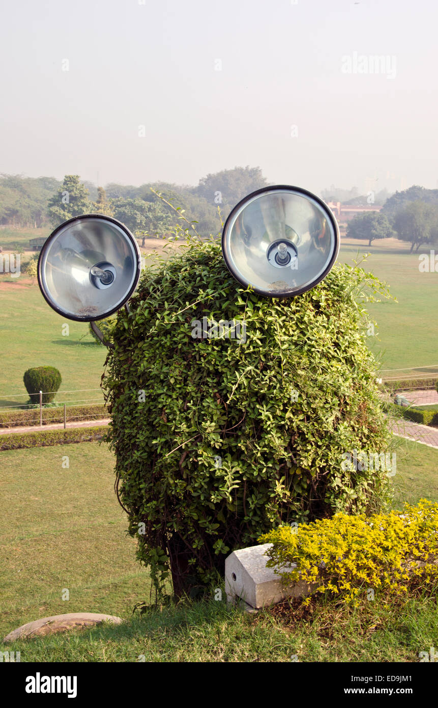 two lighting lamps on decorative tree in asia park, India Stock Photo ...