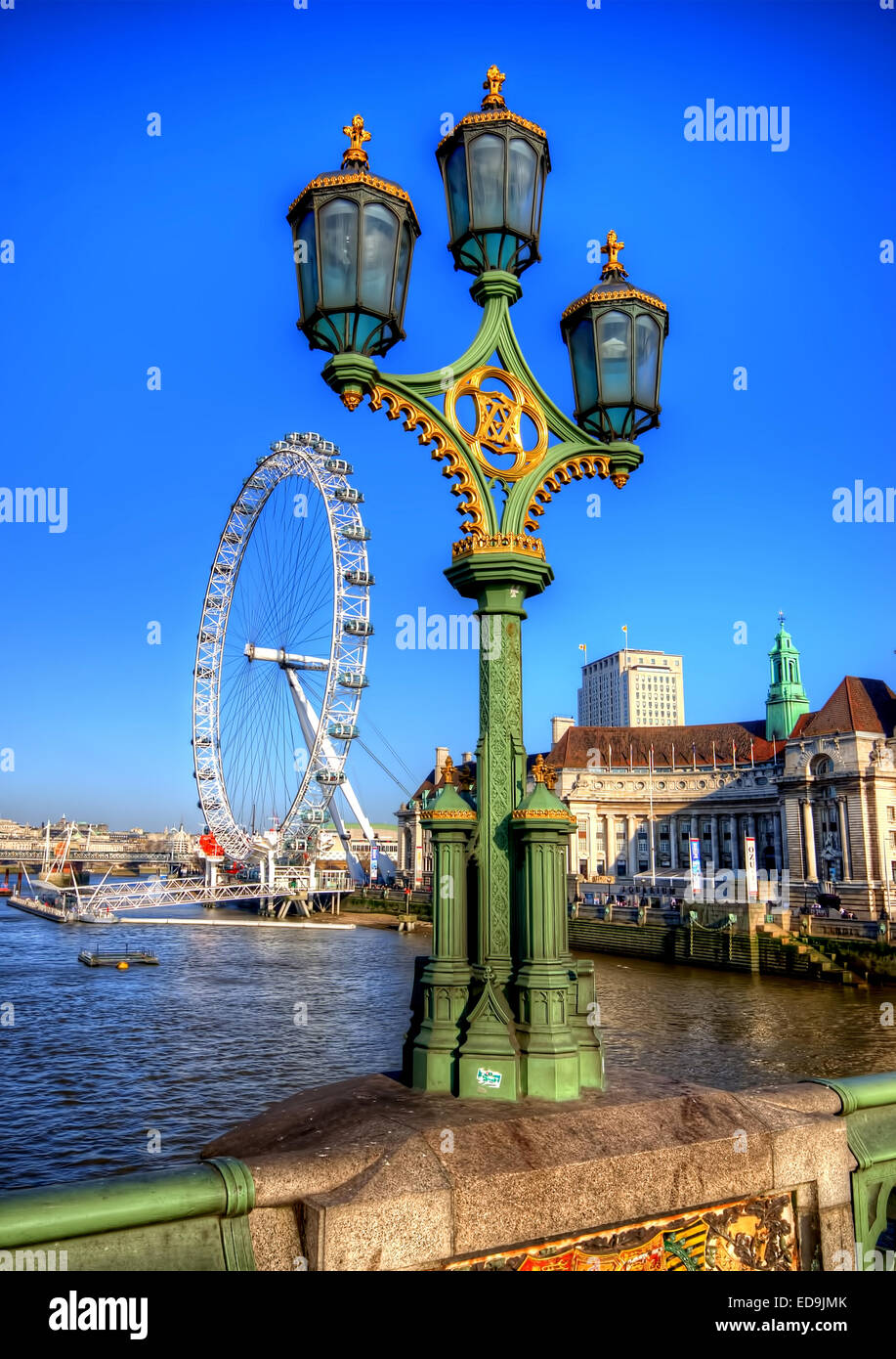 The iconic London Eye as seen from Westminster Bridge Stock Photo - Alamy