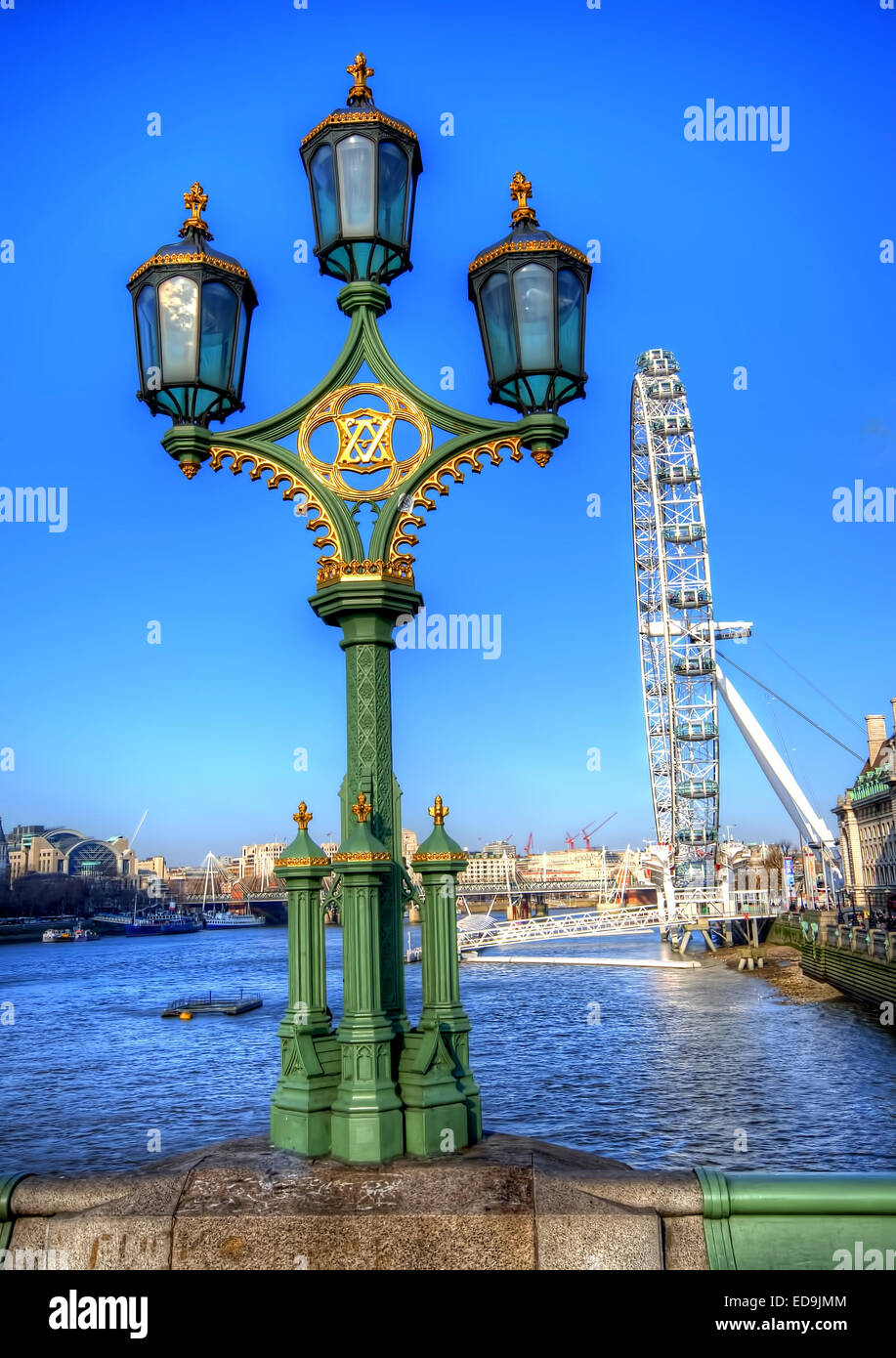 The iconic London Eye as seen from Westminster Bridge, looking towards ...