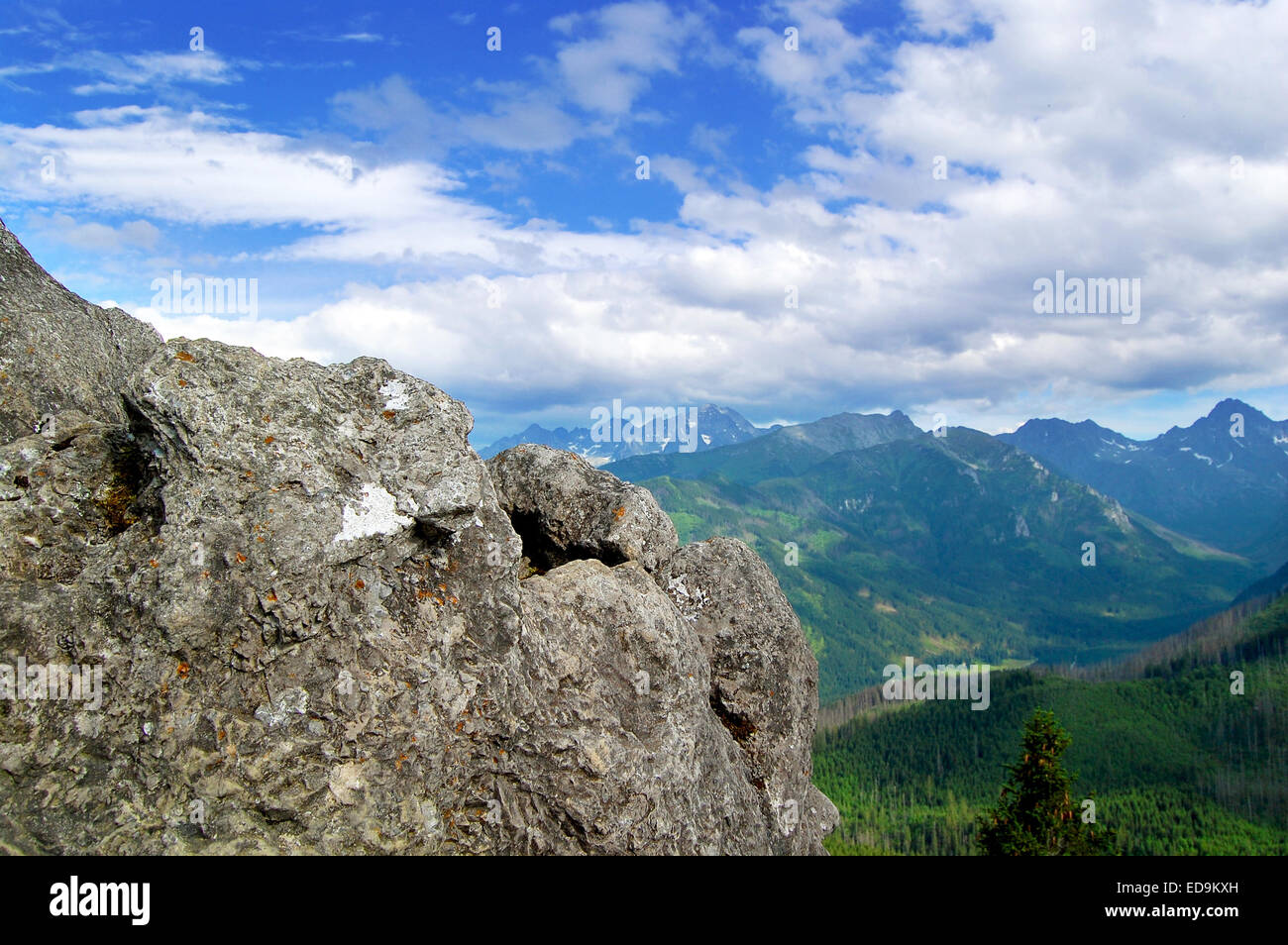 Beautiful mountain landscape with views of the deep valley Stock Photo ...