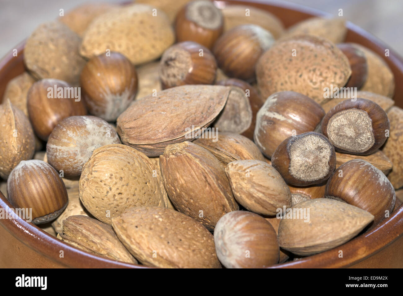 dry fruit with shell: almonds hazelnuts, nuts,walnuts Stock Photo - Alamy