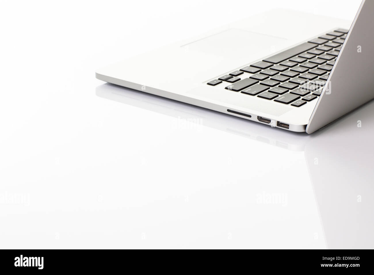 Modern laptop computer on white Stock Photo - Alamy