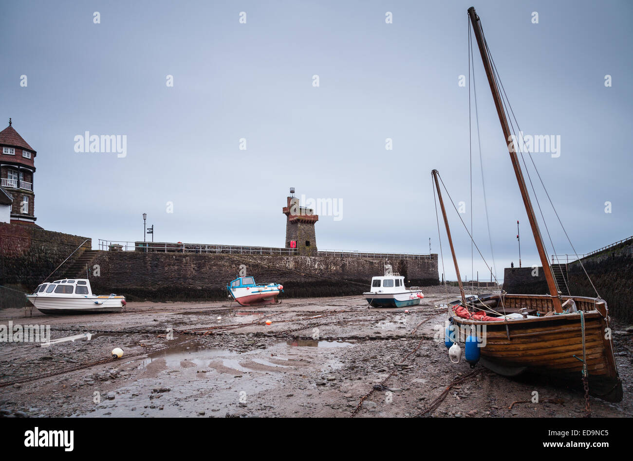 Dawn at Lynmouth Harbour in Exmoor National Park, Devon Stock Photo - Alamy