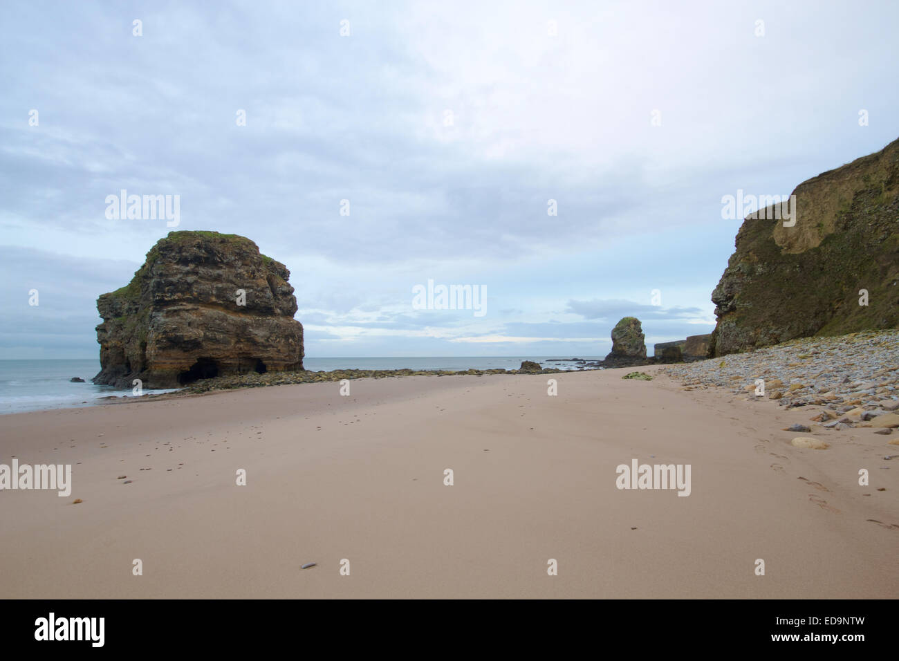 Sea stacks at Marsden Bay, Sunderland, Tyne and Wear, United Kingdom ...