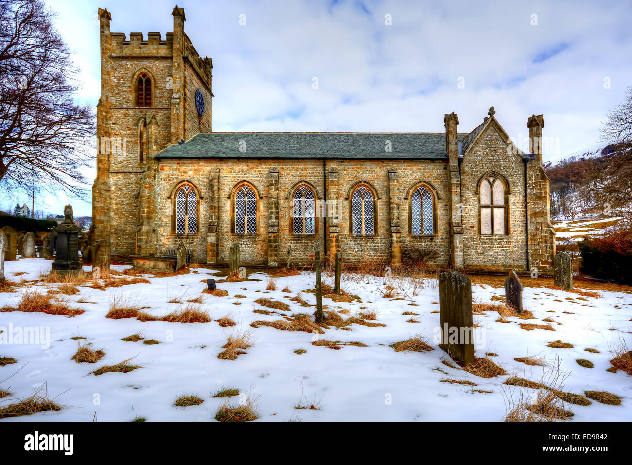 St Marys Church at Langthwaite in Swaledale in the Yorkshire Dales ...