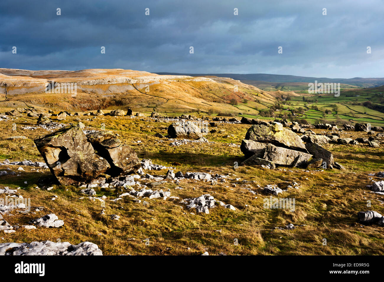 The Norber Stones, glacial erratic boulders, near Austwick, North ...