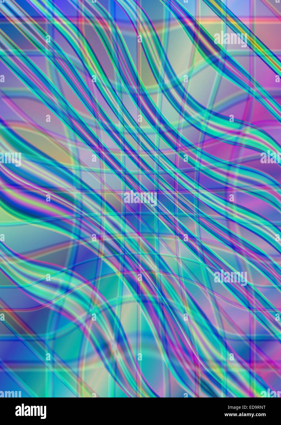 Wavy interlacing strips on iridescent background Stock Photo - Alamy