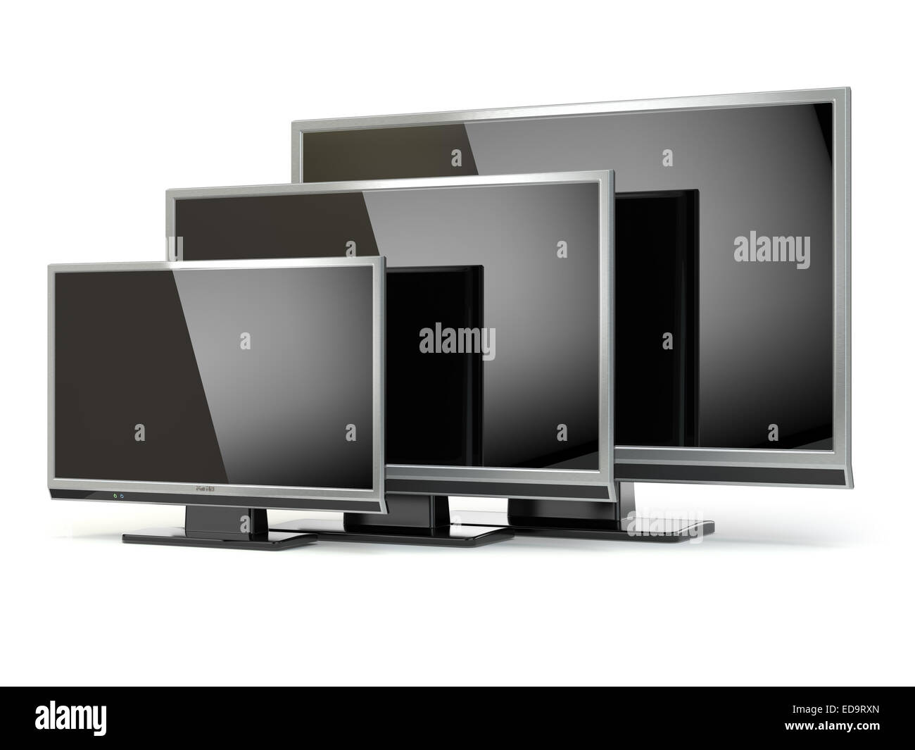 TV flat screen lcd or plasma isolated on white. .Digital broadcasting ...