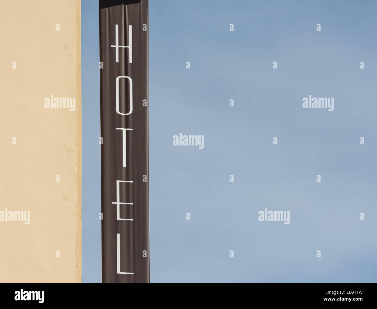 Hotel Sign On Building Facade Stock Photo - Alamy
