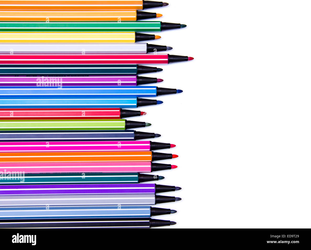 Marker pens ink in ragged line on white background Stock Photo - Alamy