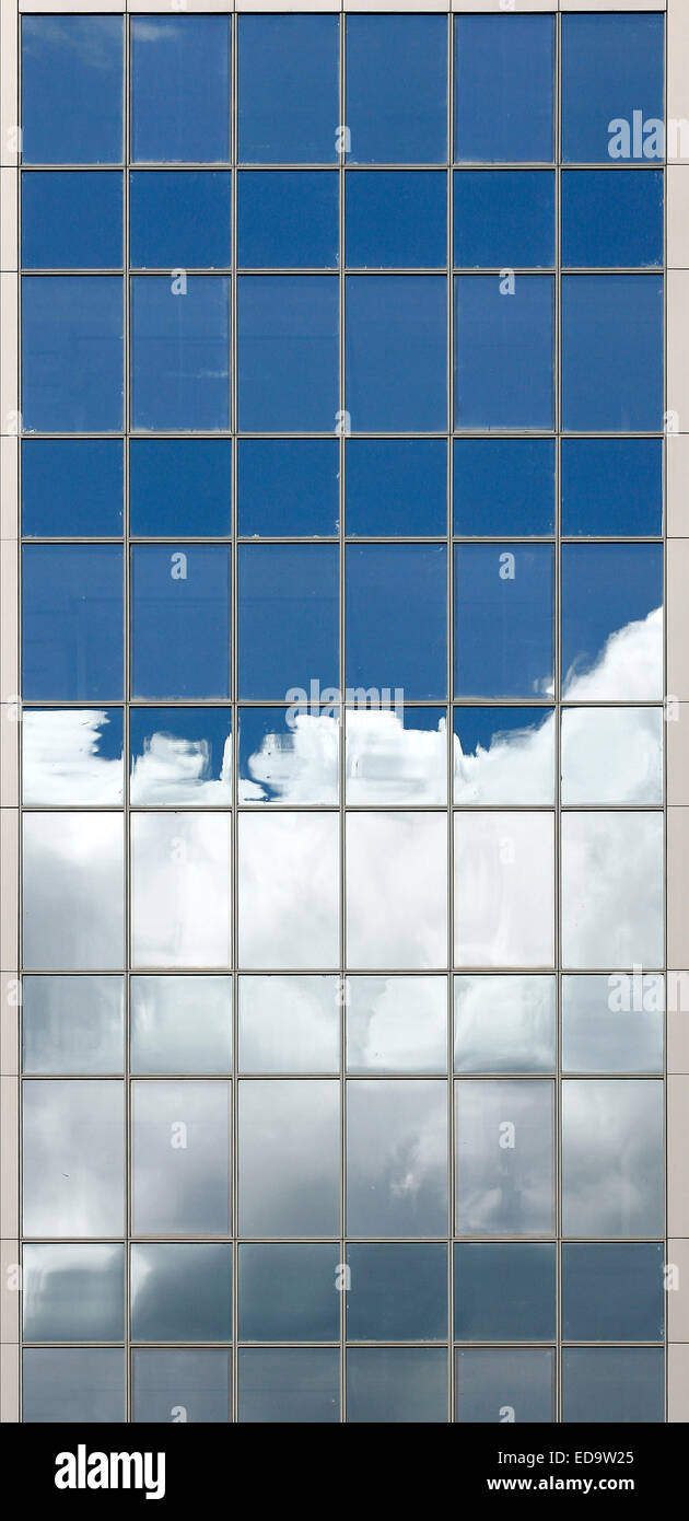 Clouds reflected in windows in the office building Stock Photo - Alamy