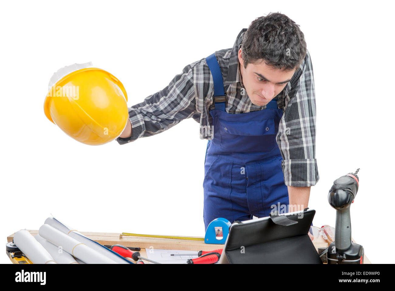 Angry construction worker hi-res stock photography and images - Alamy