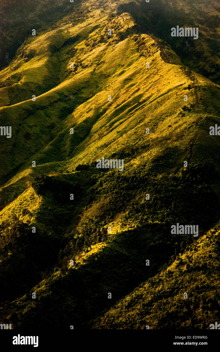 Ridges of Mount Sundoro volcano, Central Java, Indonesia Stock Photo ...