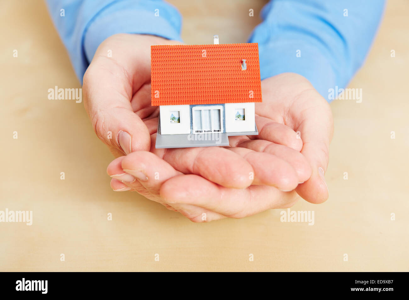 Small house in a hand hi-res stock photography and images - Alamy