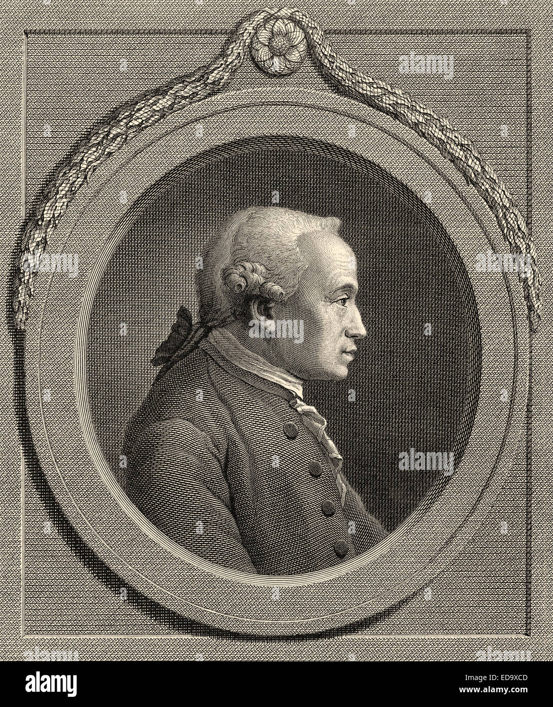 Immanuel Kant, 1724 - 1804, a German philosopher of the Enlightenment ...