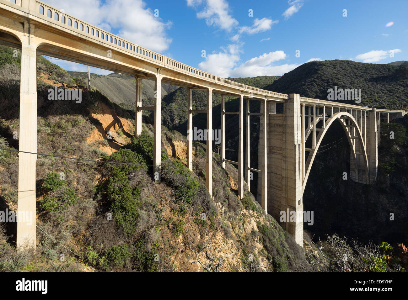 Reinforced concrete open spandrel arch bridge hi-res stock photography ...