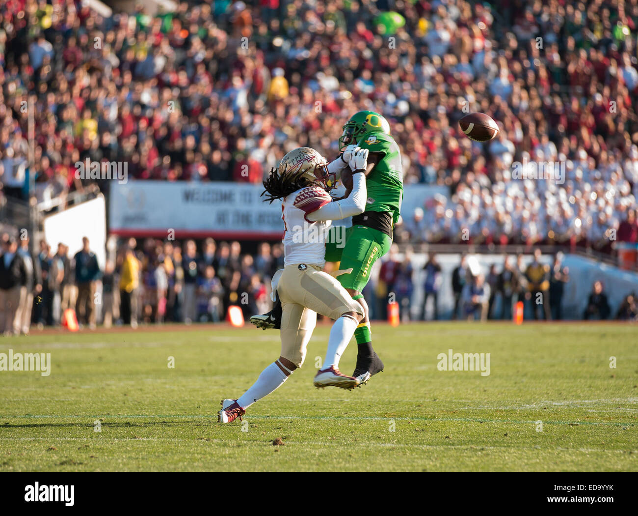 Pasadena, CA. 1st Jan, 2015. Florida State cornerback (1) Tyler Hunter ...