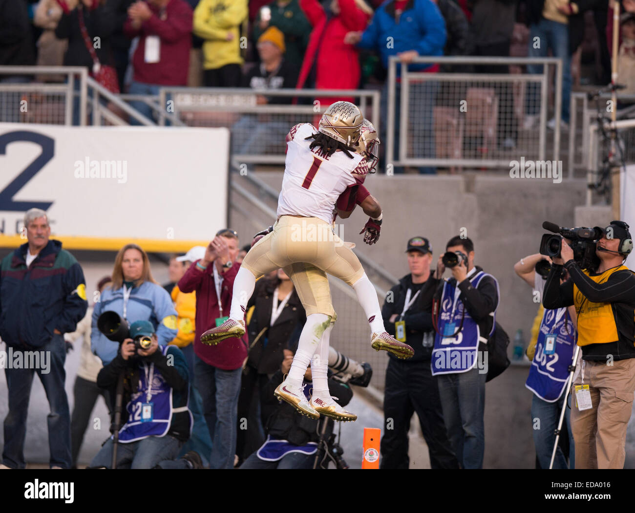 Pasadena, CA. 1st Jan, 2015. Florida State wide receiver (15) Travis ...