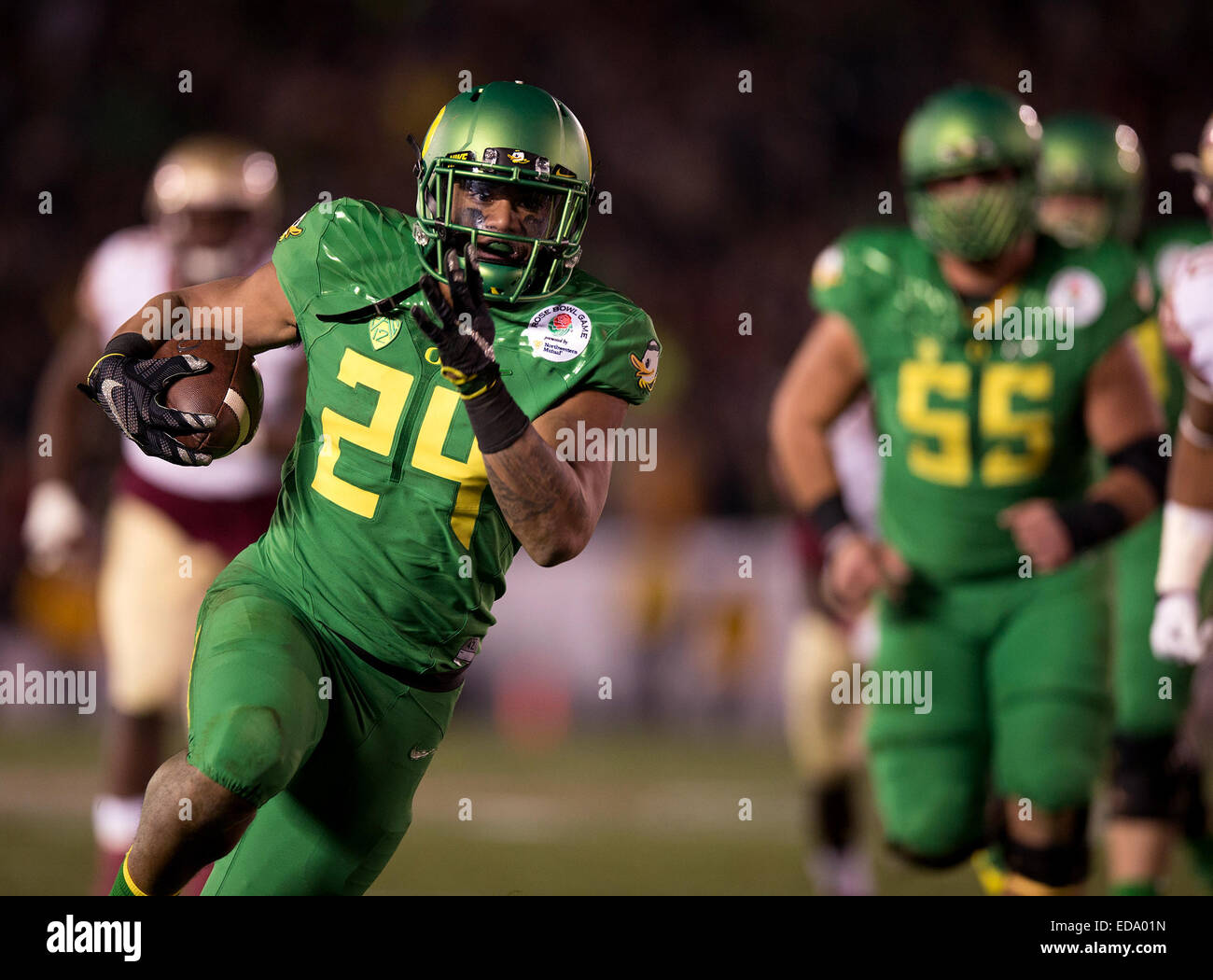 Pasadena, CA. 1st Jan, 2015. Oregon Ducks running back (24) Thomas ...