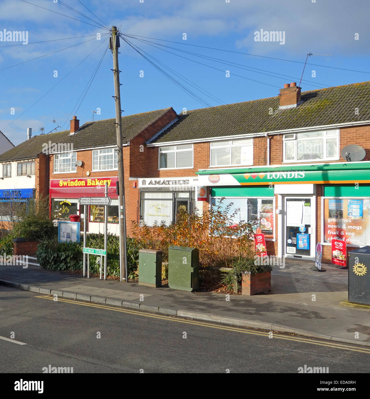 Row of Shops at Swindon Village, Staffordshire, England, UK Stock Photo ...