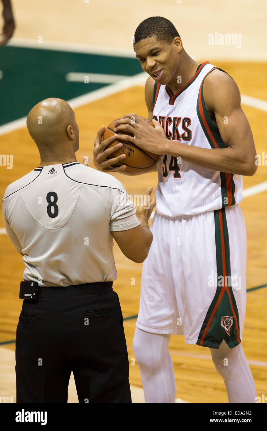 Milwaukee, WI, USA. 2nd Jan, 2015. Milwaukee Bucks guard Giannis ...
