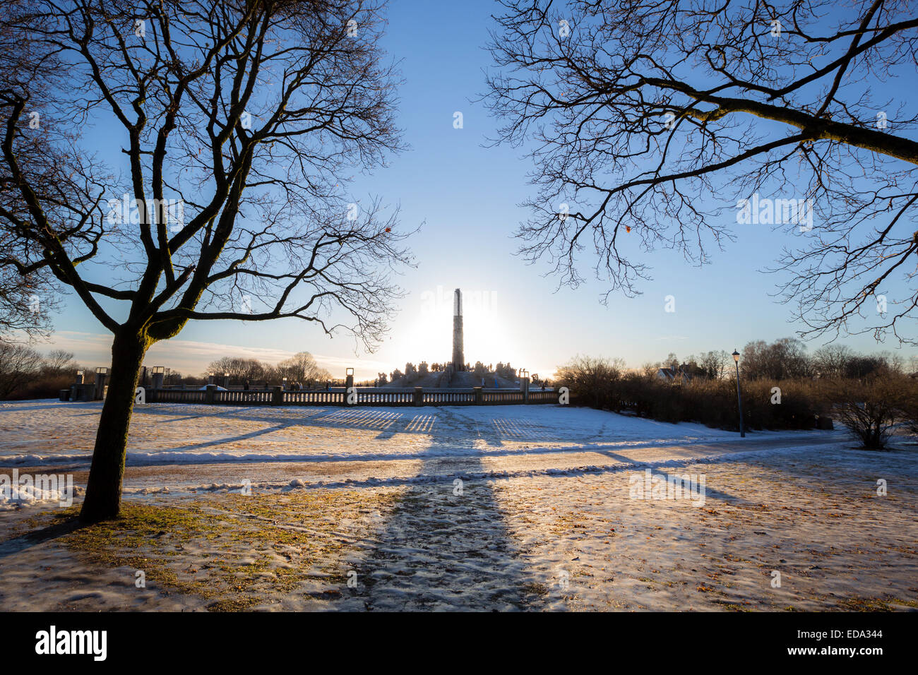 Vigeland park winter Oslo Norway Stock Photo - Alamy