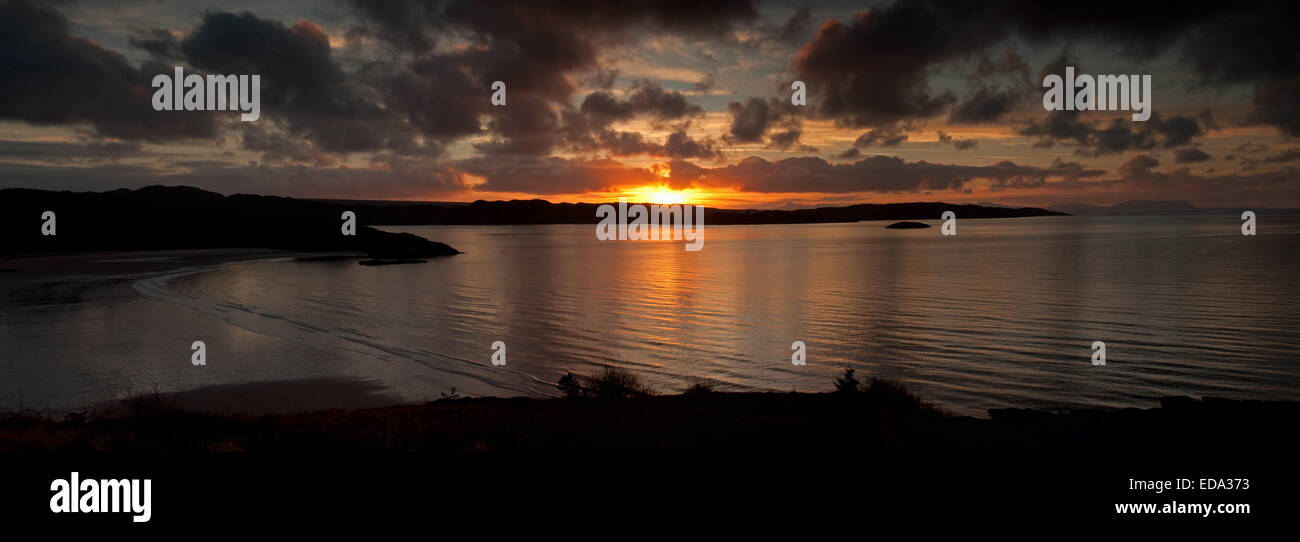 Sunset over Loch Gairloch Panoramic Stock Photo - Alamy