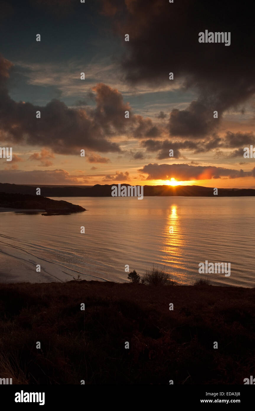 Sunset over Loch Gairloch Stock Photo - Alamy