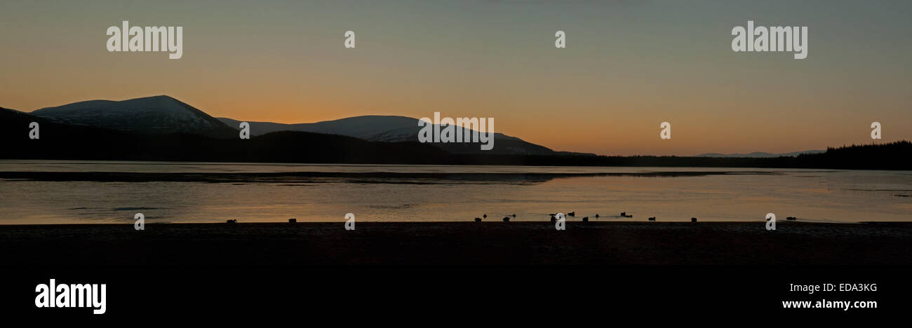 Sunset over Loch Morlich Panoramic Stock Photo - Alamy