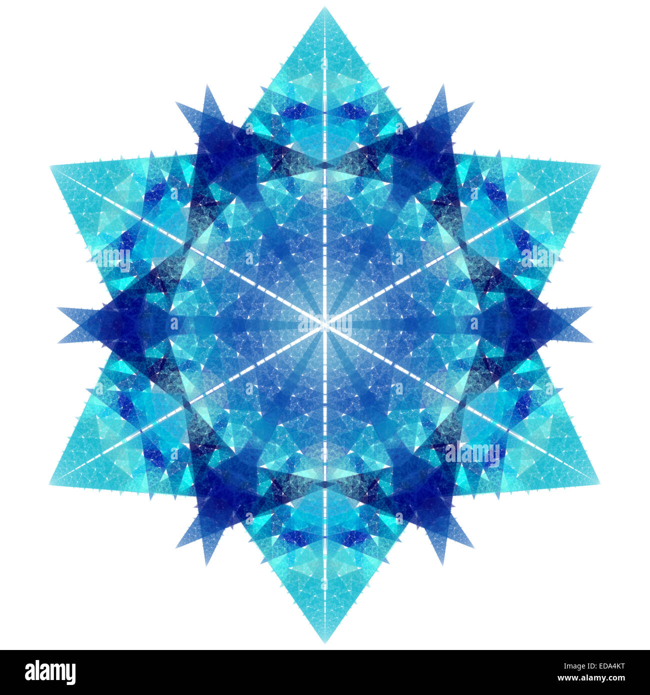 fractal snowflake on white background Stock Photo - Alamy