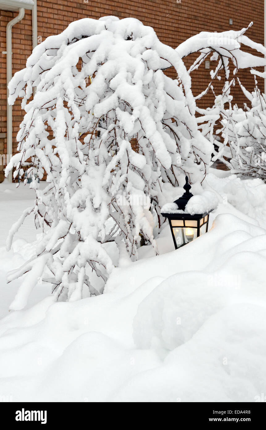 Snow winter in small Canadian town Stock Photo - Alamy