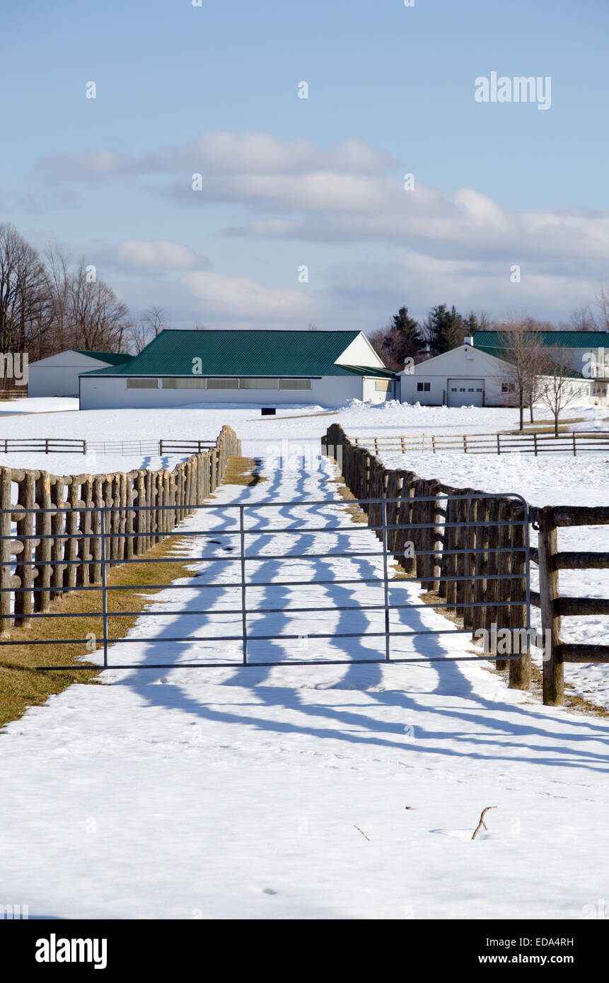 Snow fence farm winter tree snow hi-res stock photography and images ...