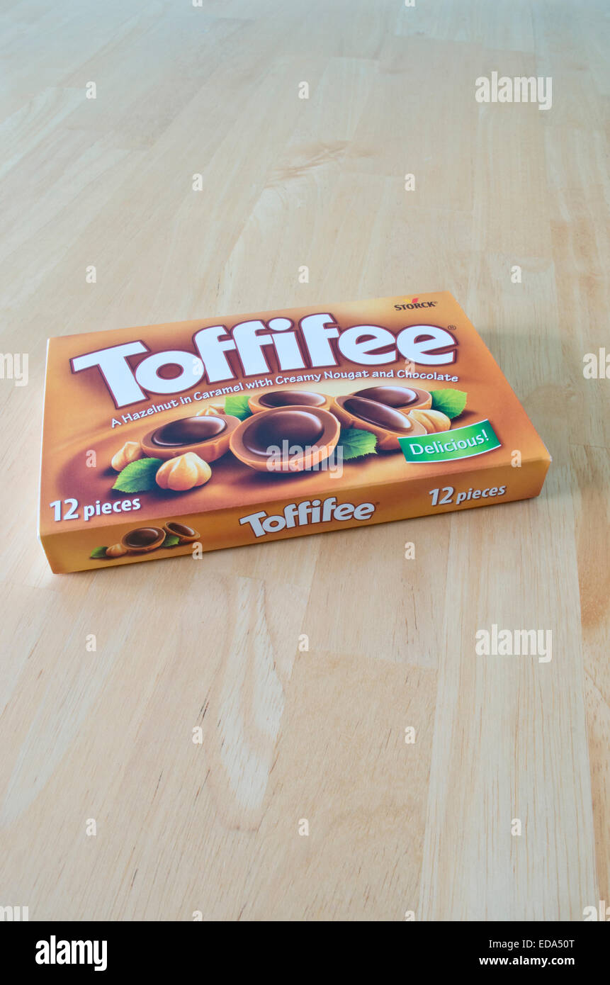 Box of Toffifee Confectionery on a Wooden Background, UK Stock Photo ...