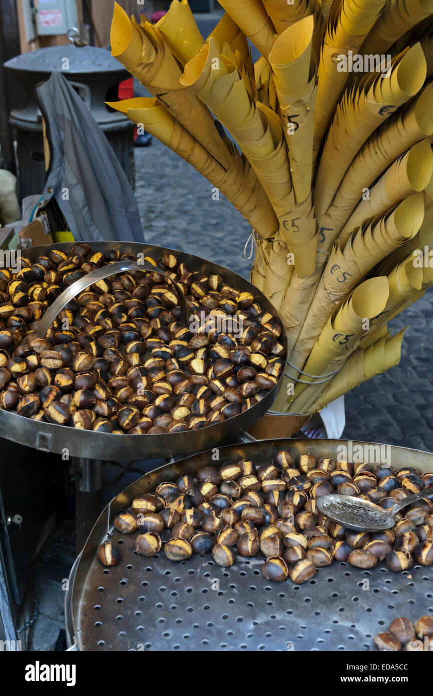 Hot roasted chestnuts stall hi-res stock photography and images - Alamy