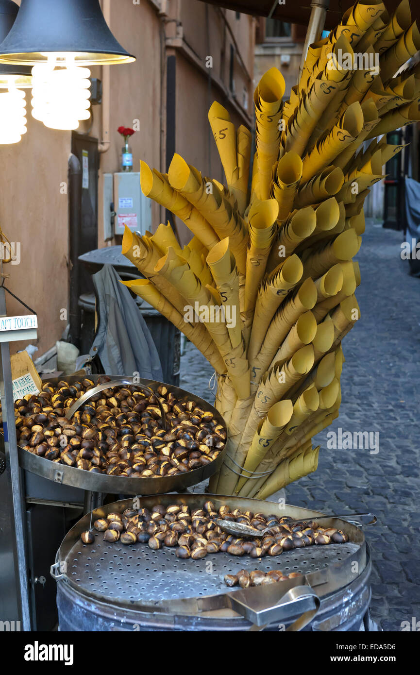 Hot roasted chestnuts stall hi-res stock photography and images - Alamy