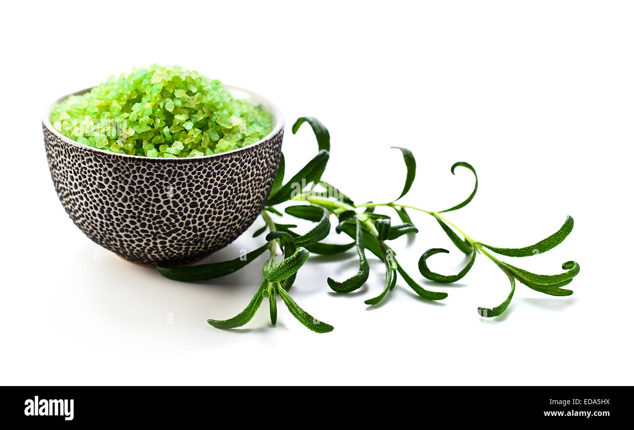 Sea salt isolated on a white background Stock Photo - Alamy