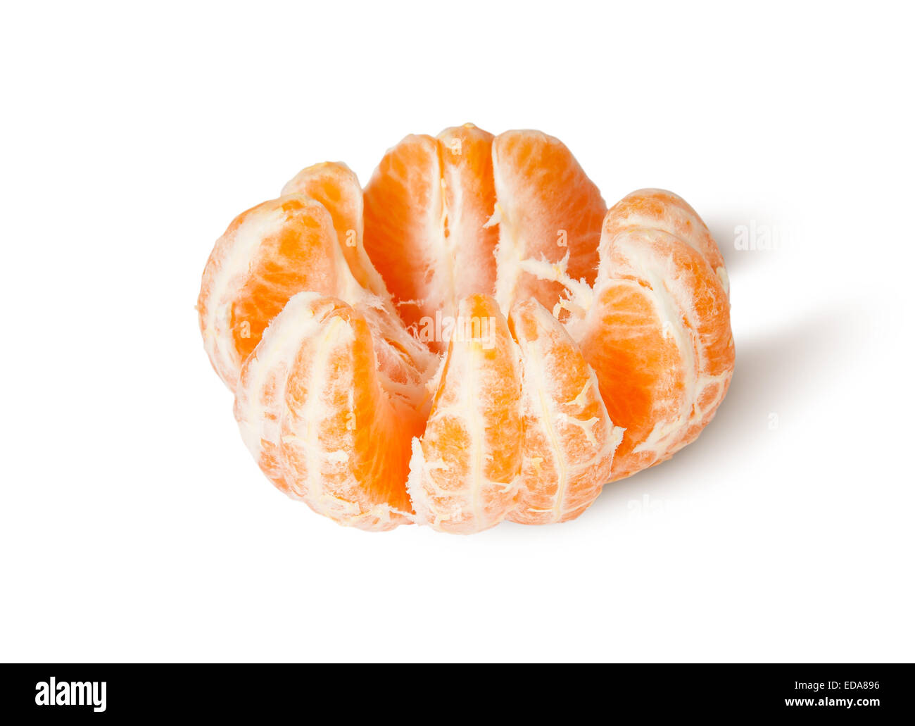 Peeled And The Broken Tangerine Top View Isolated On White Background ...