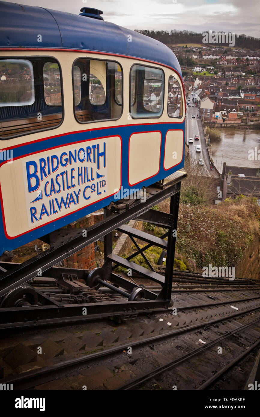 The Castle Hill funicular railway, Bridgnorth, Shropshire UK Stock ...