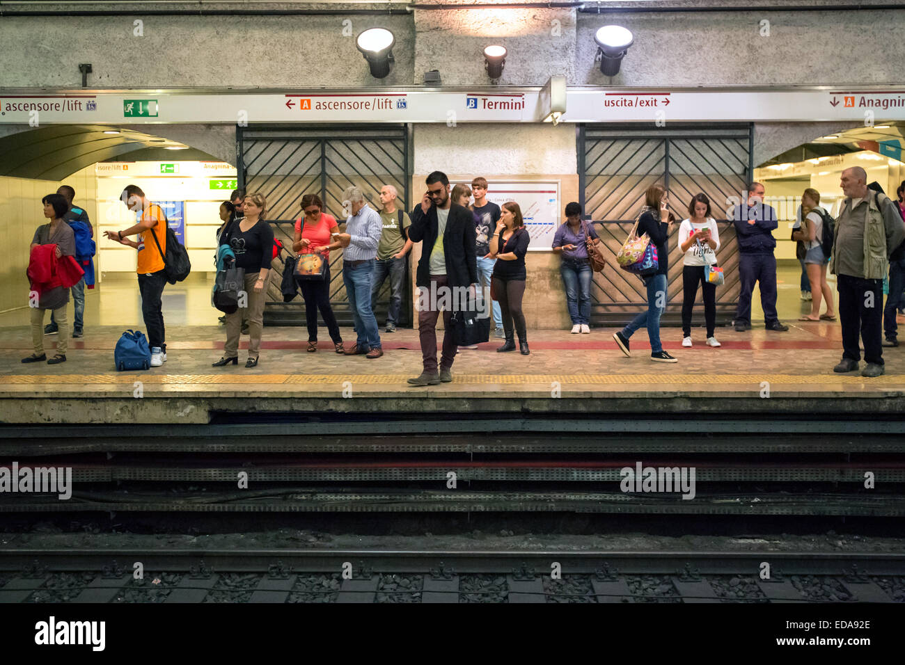 Metro train at station, Rome Italy, Europe Stock Photo - Alamy