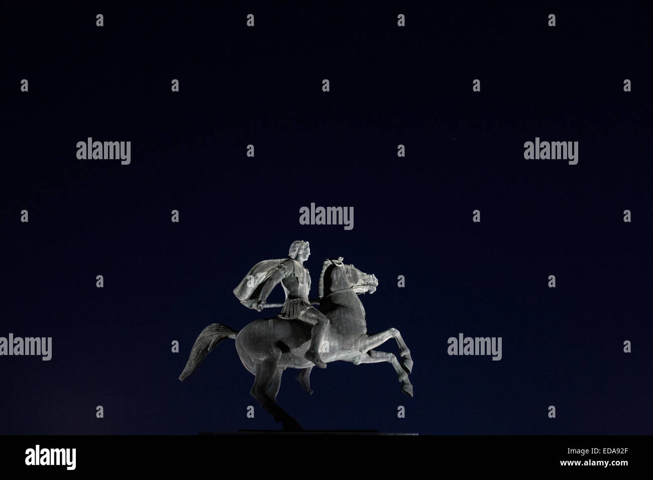 Thessaloniki Alexander the Great Bucephalus statue Stock Photo - Alamy