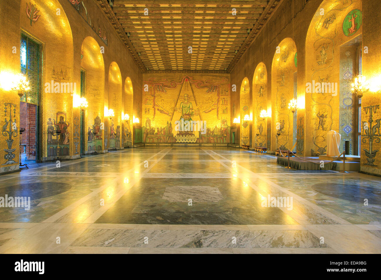 Architecture Stockholm City Hall ballroom Interior Sweden Stock Photo ...