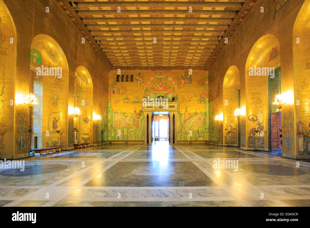 Architecture Stockholm City Hall ballroom Interior Sweden Stock Photo ...
