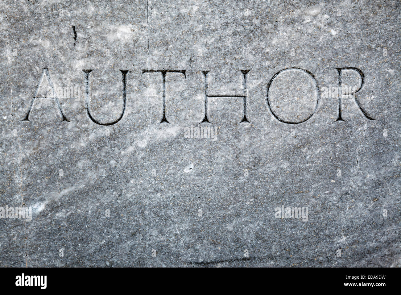 Closeup of word Author from inscription on a statue in Washington DC ...