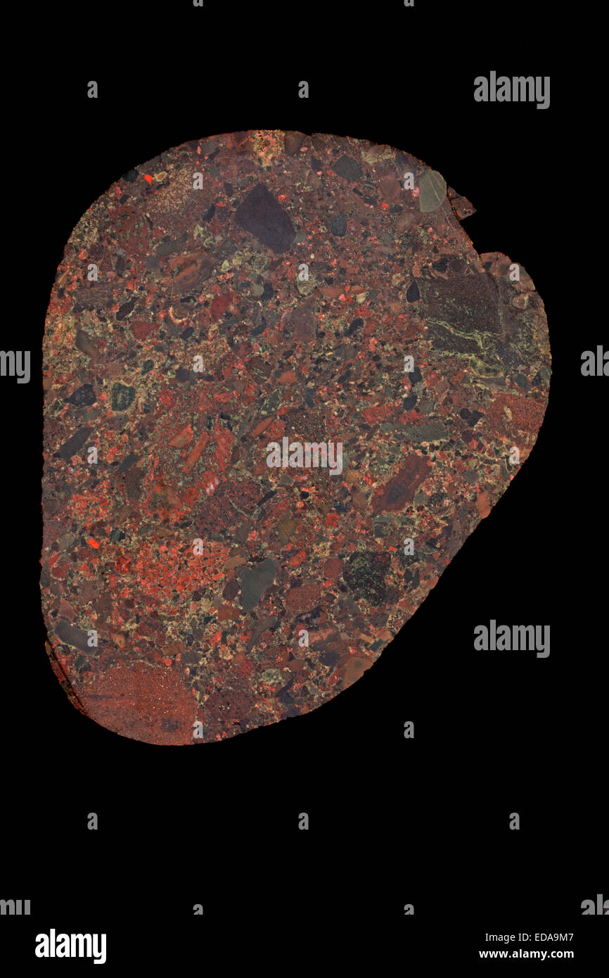 Breccia, containing Hematite, Augite, Epidote, Quartz, Unakite, Arizona ...