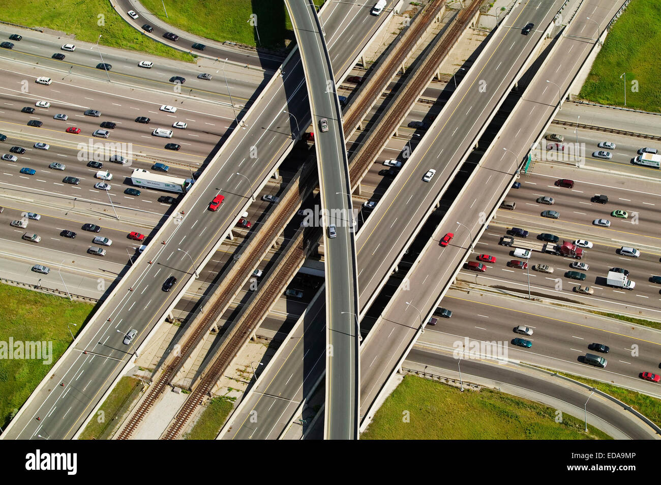 aerial view of Toronto highways Stock Photo - Alamy