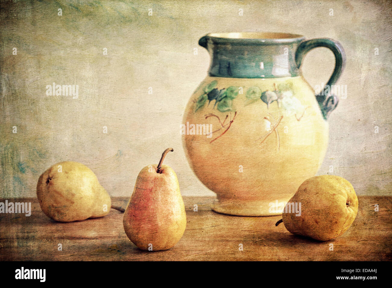 Still life with pears and vase Stock Photo - Alamy